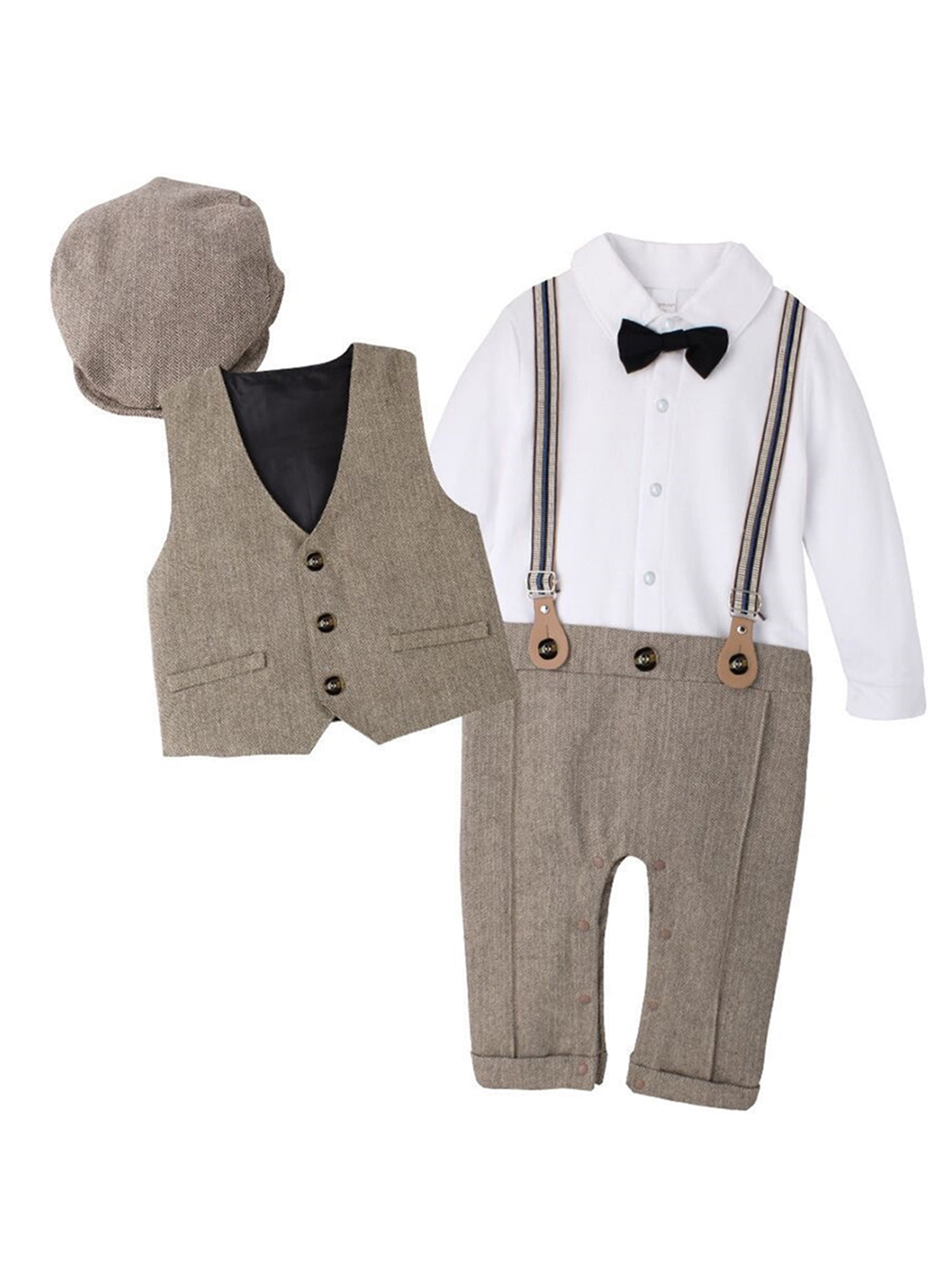 LAPAKIDS Toddler Boy Formal Clothes Gentleman Suit Long Sleeve Shirt ...