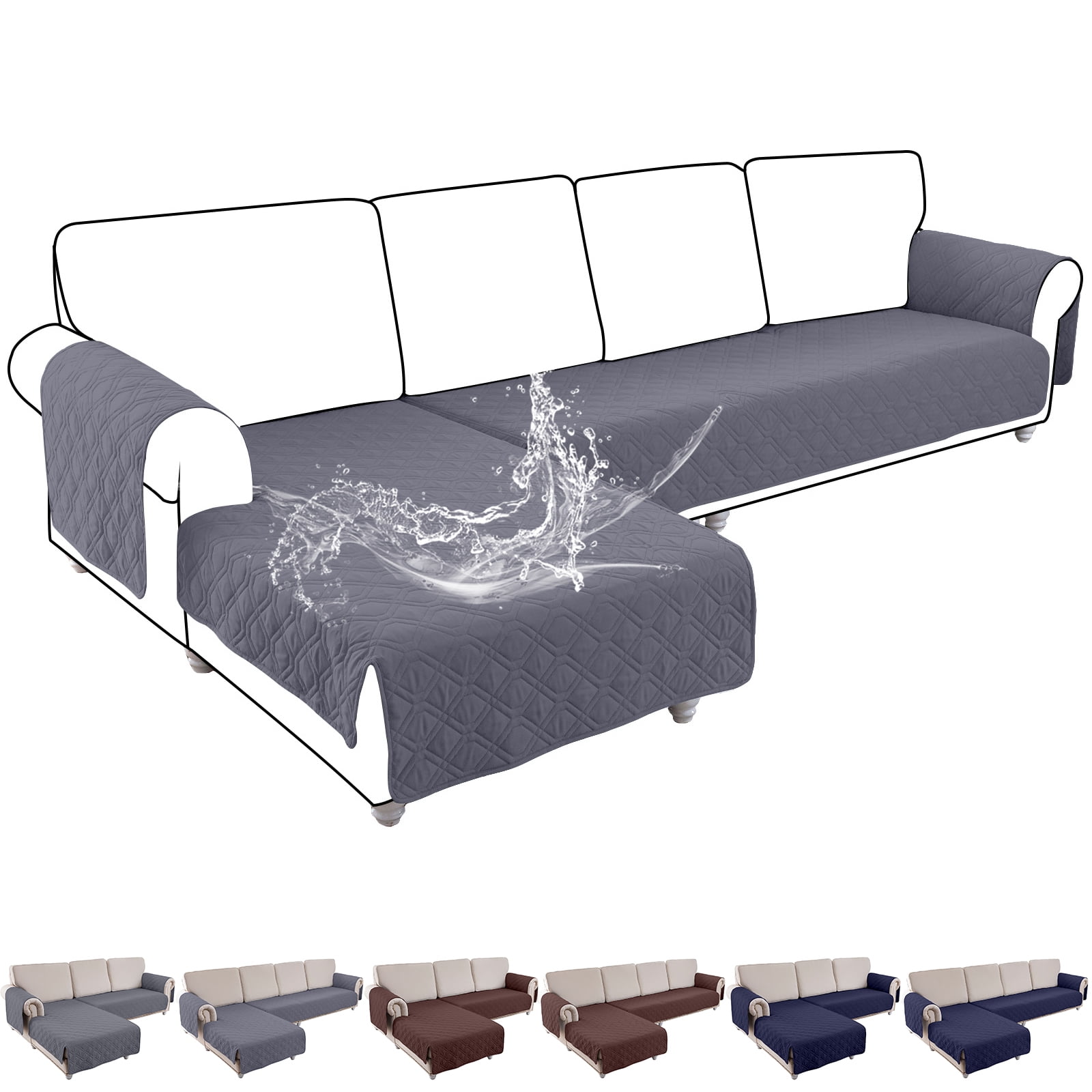 LAPAMAX 2Pcs Reversible Sofa Slipcover Waterproof Sectional Couch Cover ...