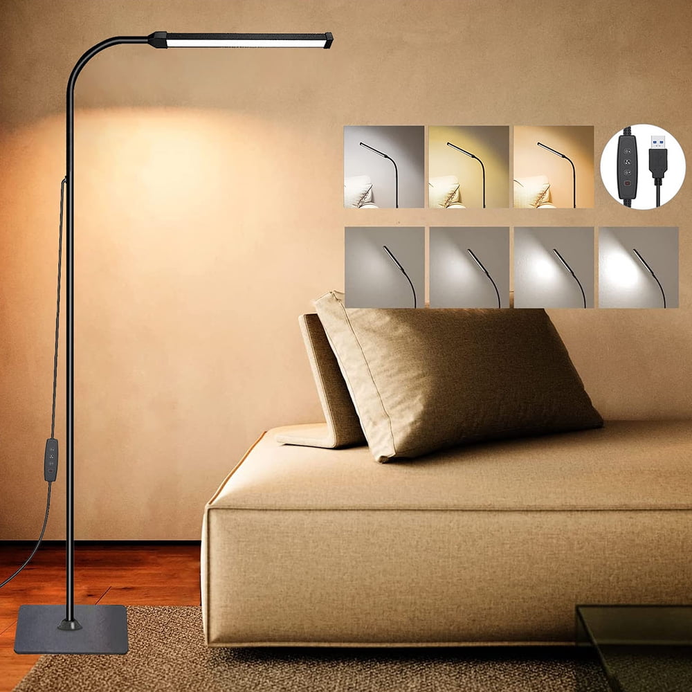 LAPAMAX LED Floor Lamp, Adjustable Gooseneck Floor Standing Lamp, 10 ...
