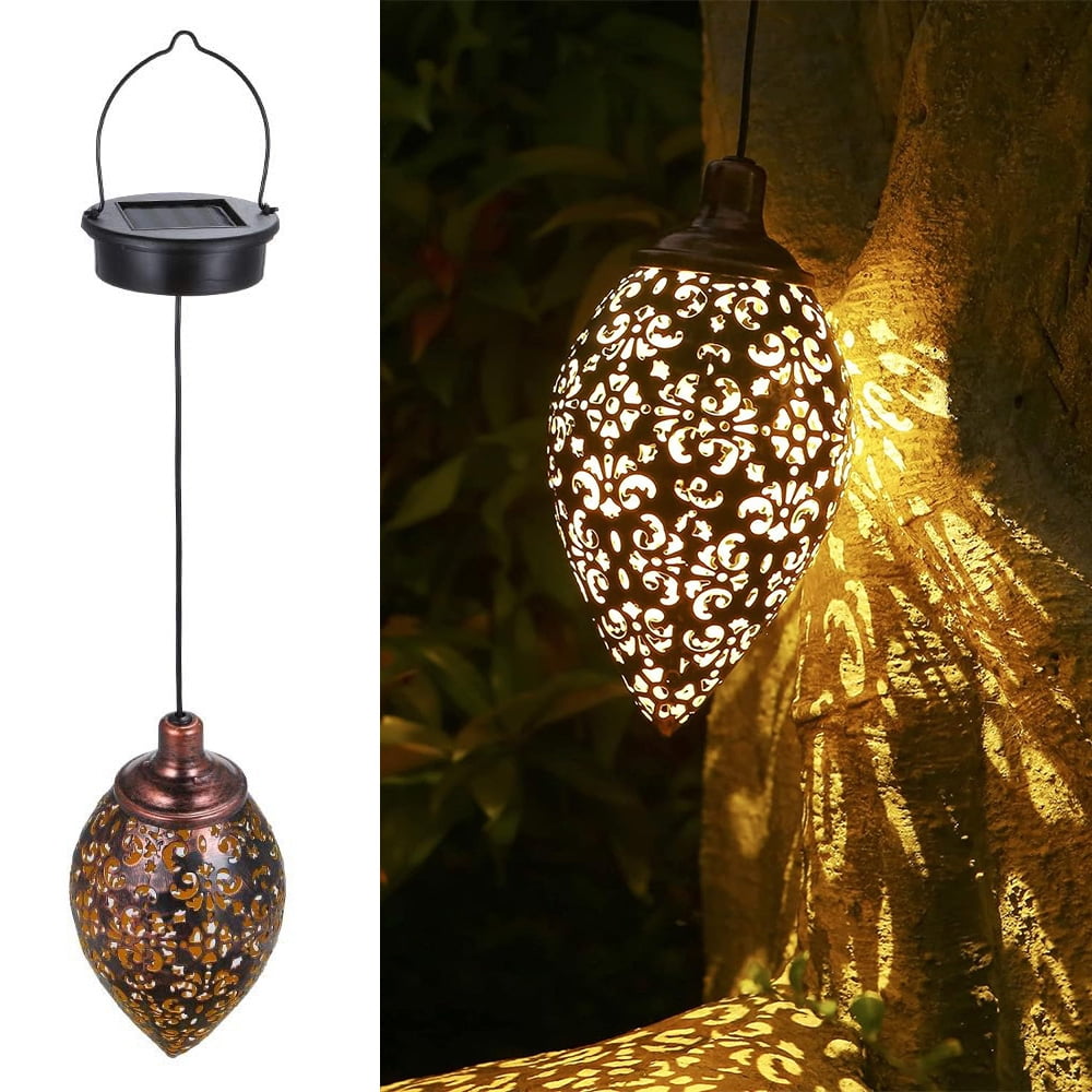 LAPAMAX Outdoor Hanging Solar Lights Auto on-off LED Moroccan Hollow ...