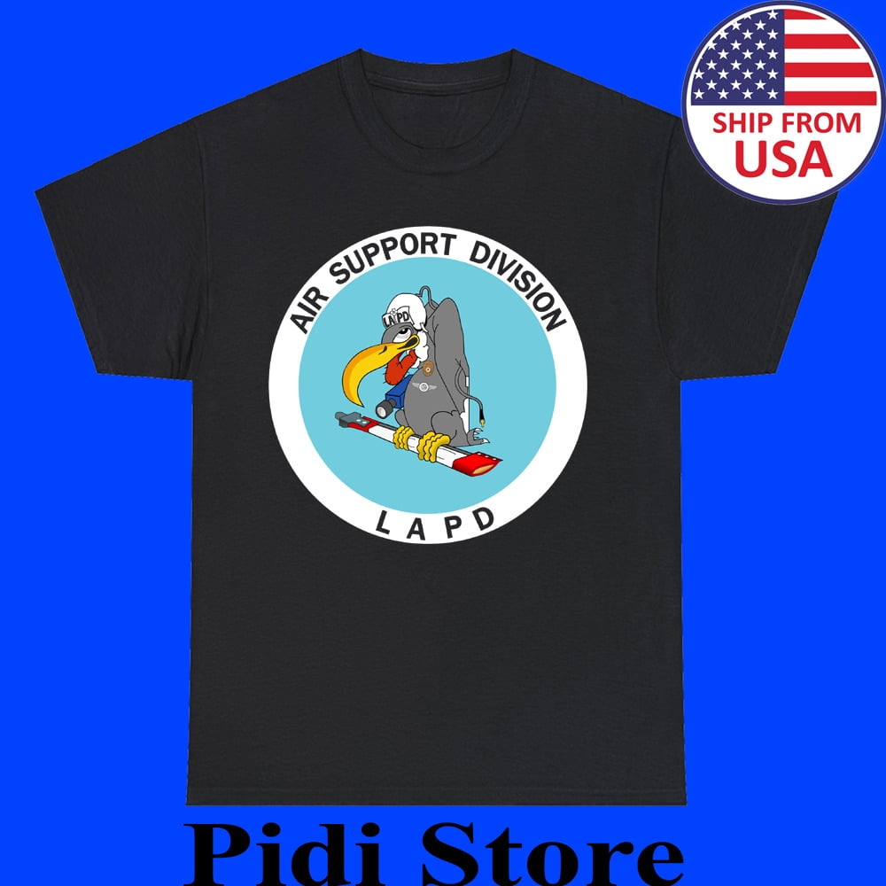 LAPD Los Angeles Police Air Support Division Men's Black T-Shirt Size S ...