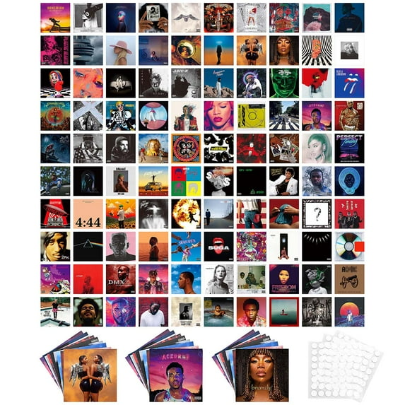 LAPNOXX 100 Pcs Album Cover Poster Aesthetic Pictures Wall Collage Kit ...