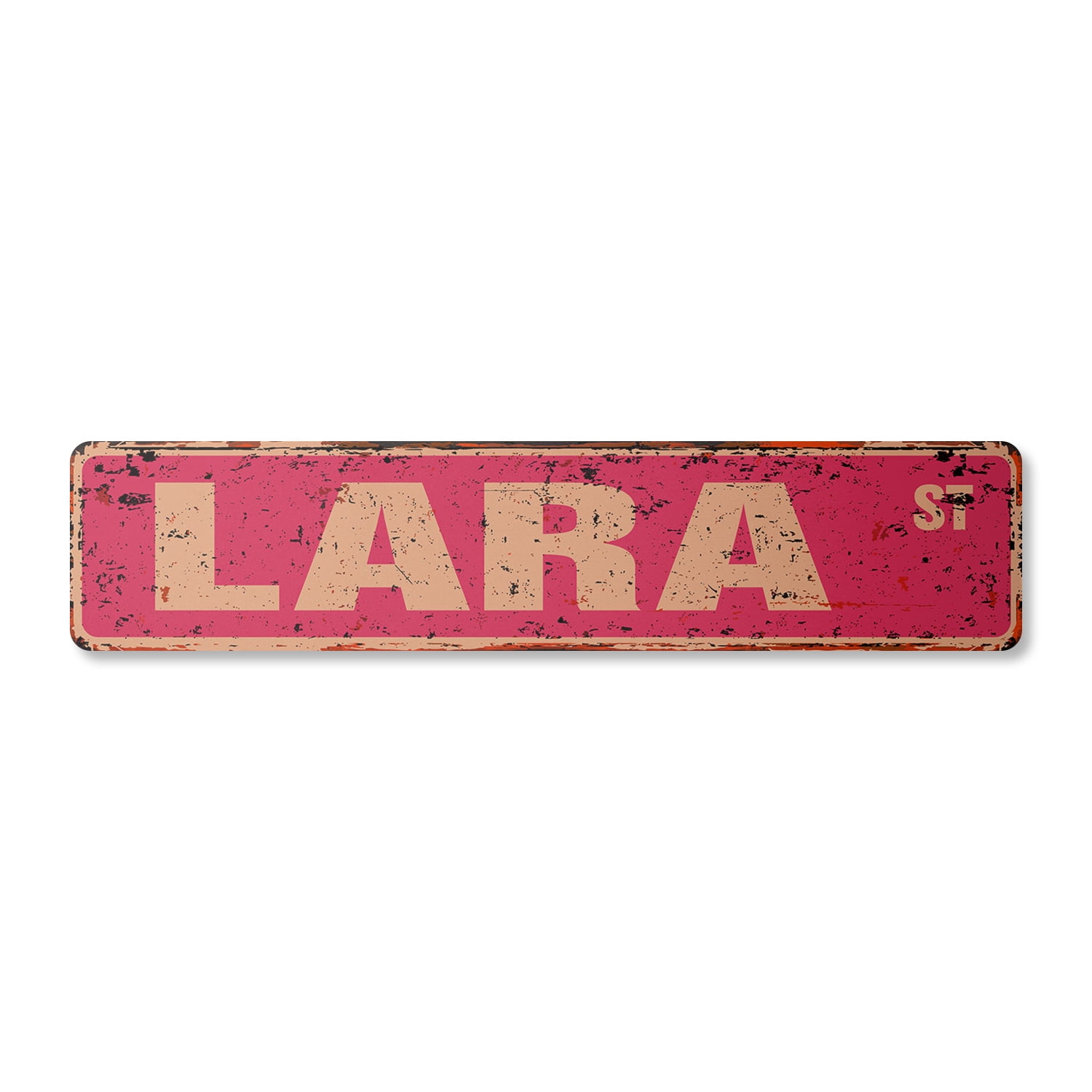 LARA Vintage Plastic Street Sign Childrens Name Room Sign | Indoor ...