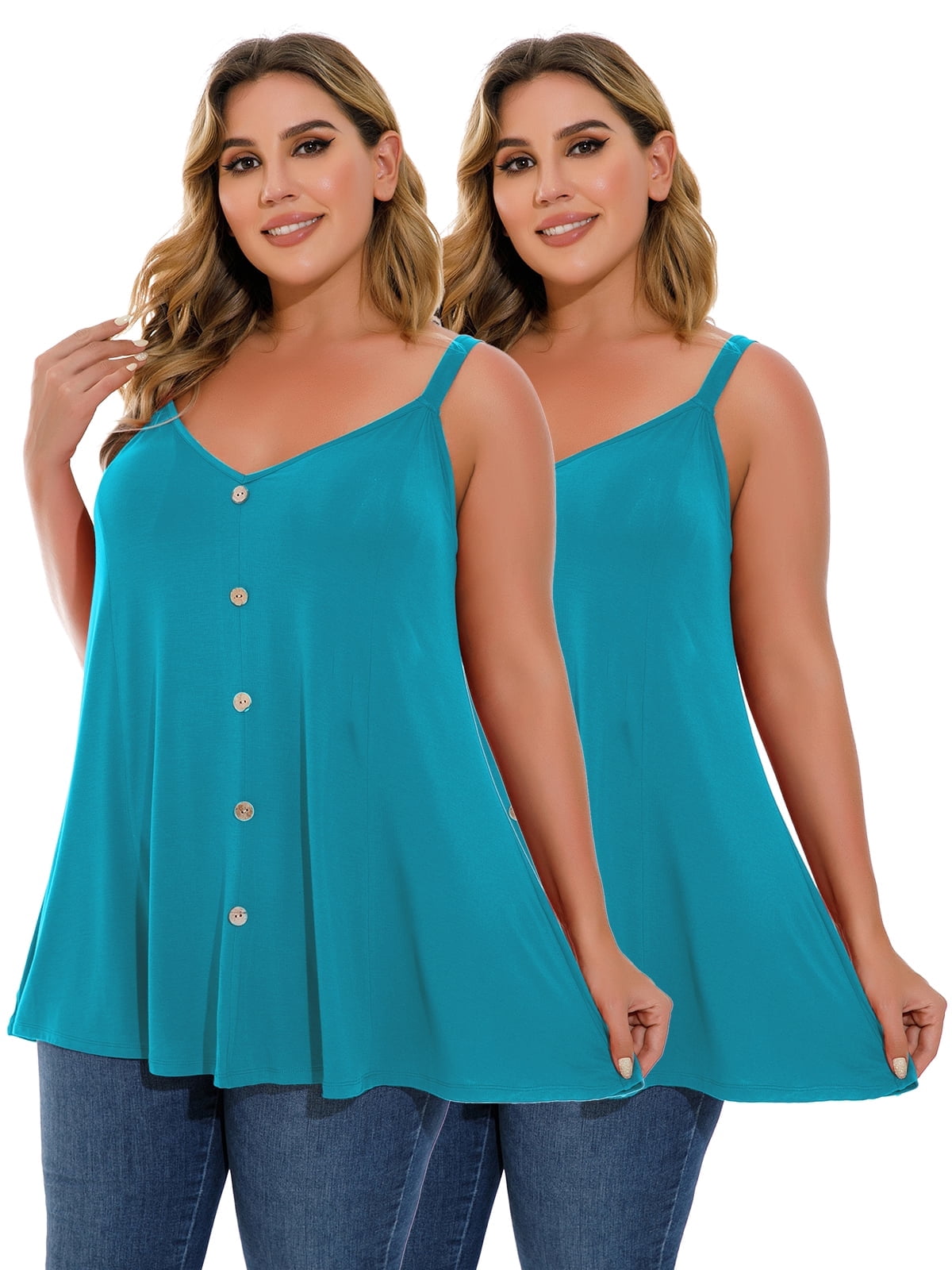 LARACE Plus Size Tank Tops for Women Casual Blouse Workout Tank Tops ...