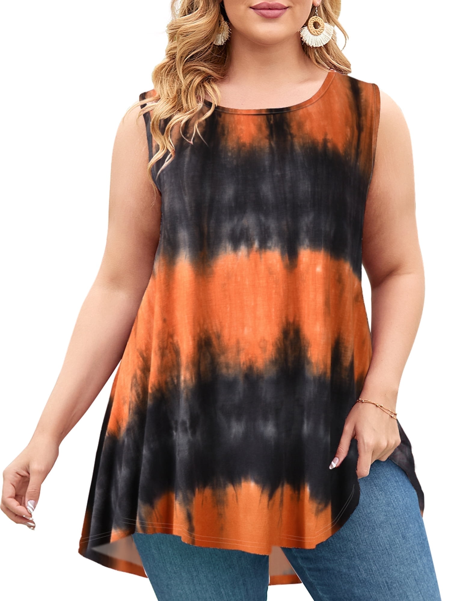 LARACE Plus Size Tank Tops for Women Sleevelss Tunic Casual Summer ...