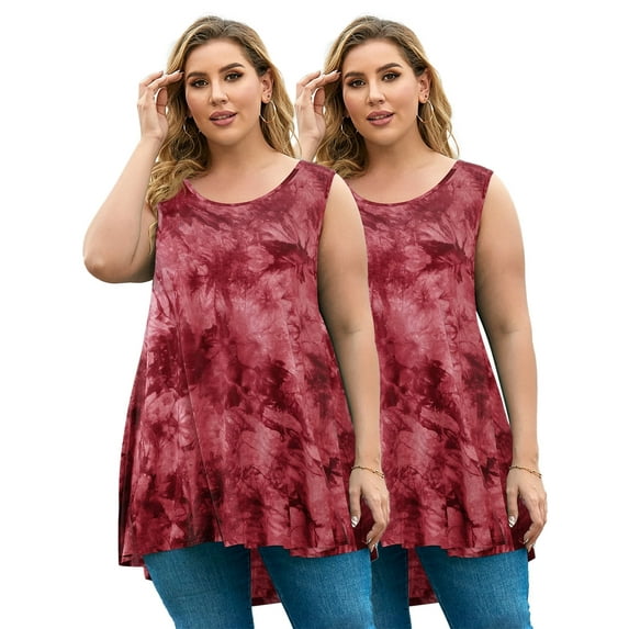 LARACE Plus Size Tank Tops for Women Sleevelss Tunic Casual Summer ...