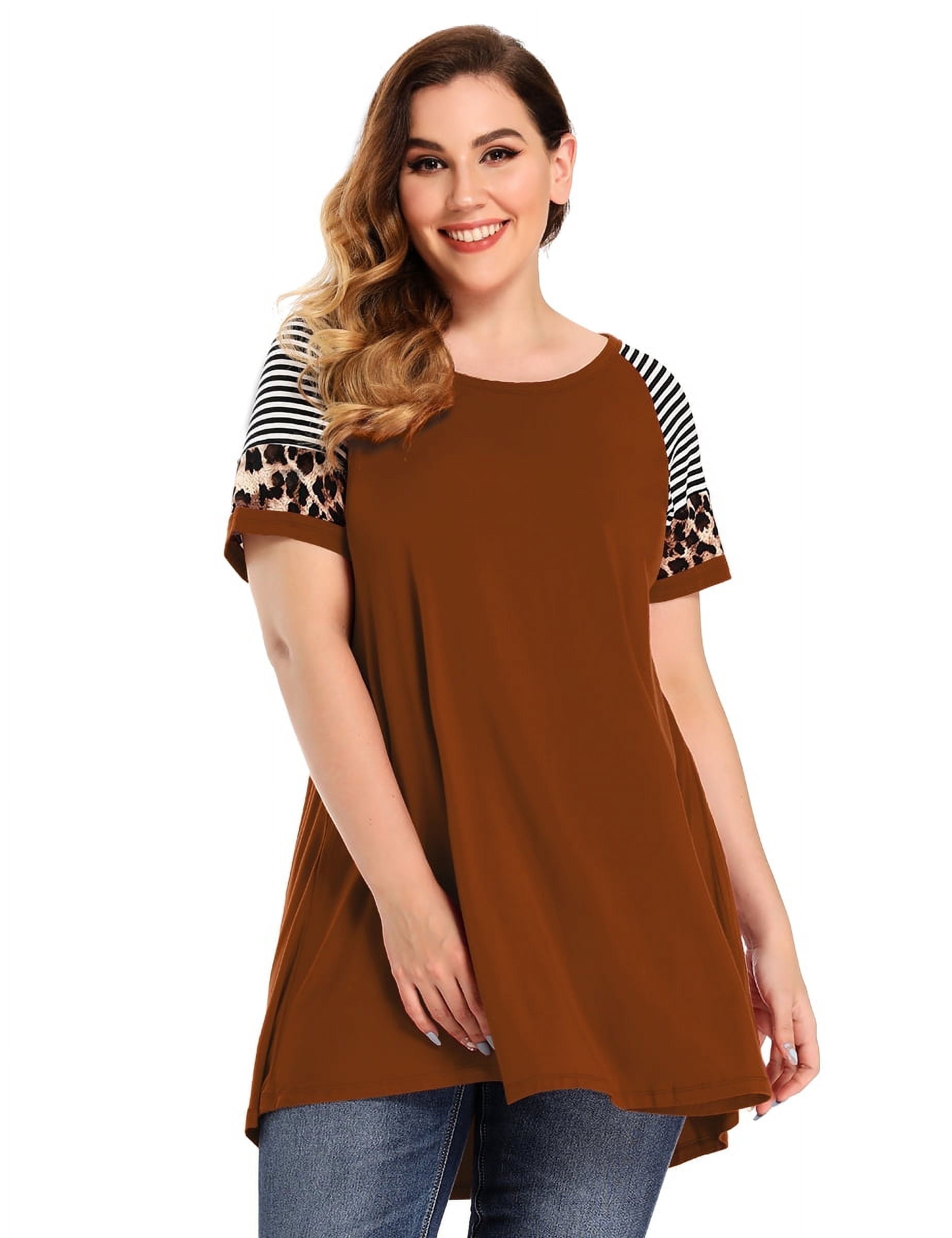 LARACE Plus Size Tunic Top for women Short Sleeve Blouse Clothes Top ...