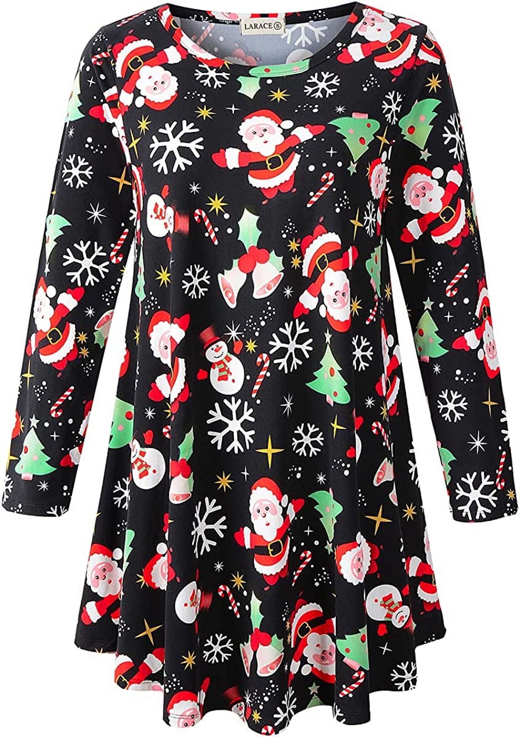 LARACE Plus Size Tunic Tops Long Sleeve Shirts for Women Swing Flowy ...