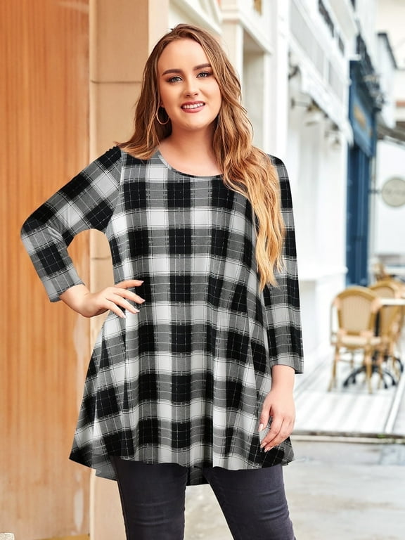 FOLUNSI Women's Plus Size Summer Tops Short Sleeve Lace Pleated Blouses ...