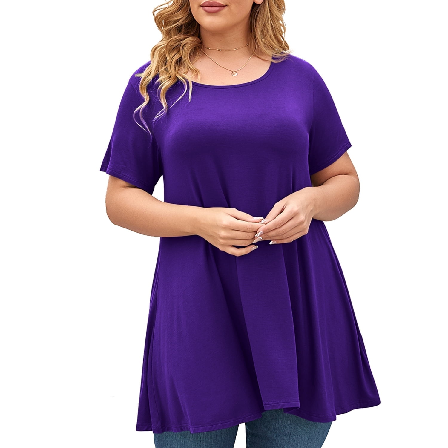 LARACE Super Soft Tunic Tops for Women, Cool Summer Short Sleeve ...