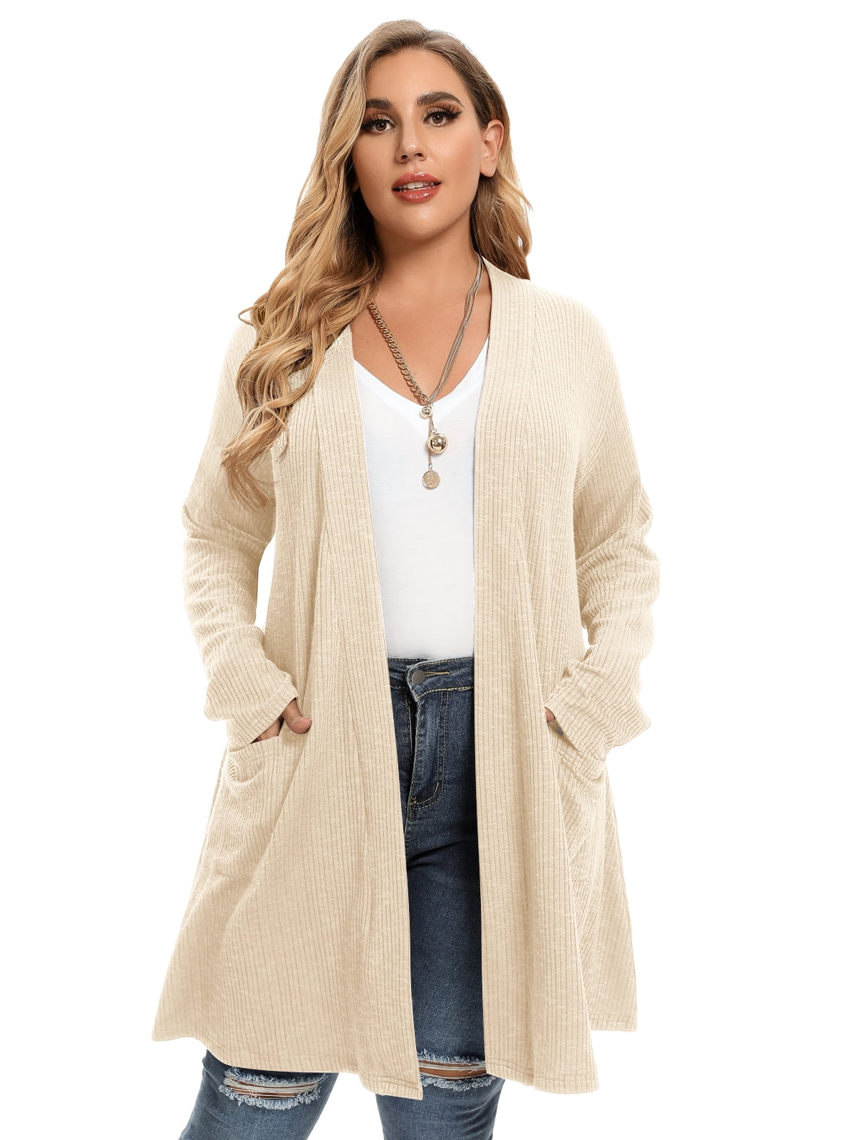 LARACE Women's Open Front Cardigan Sweaters Fashion Button Down Cable ...