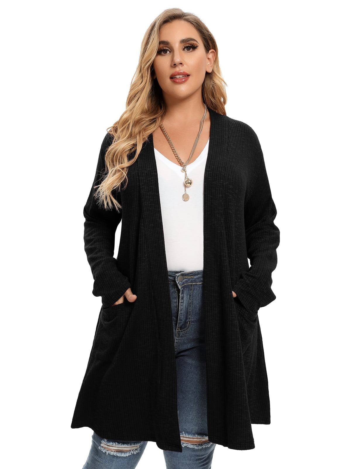 LARACE Women's Open Front Cardigan Sweaters Fashion Button Down Cable ...