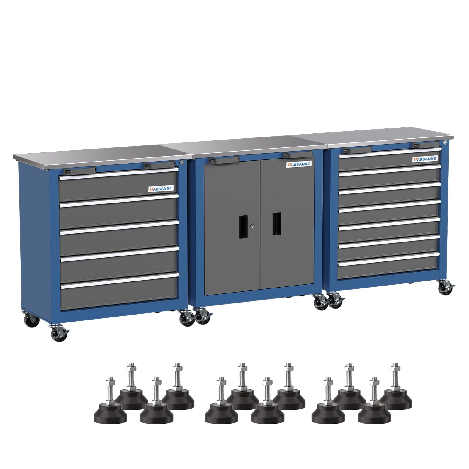 LARBANKE 3-in-1 Combination Tool Chest Set with Lockable Storage System ...