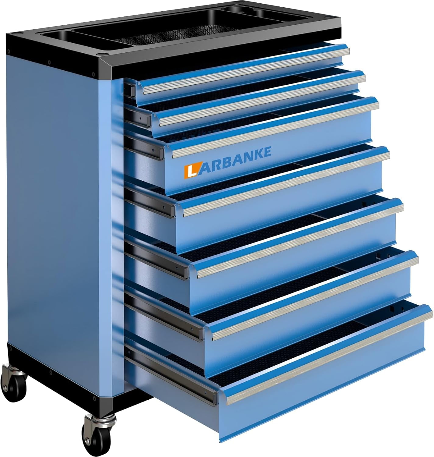 LARBANKE 7-Drawer Rolling Tool Chest with Lock&Keys and Swivel Casters ...
