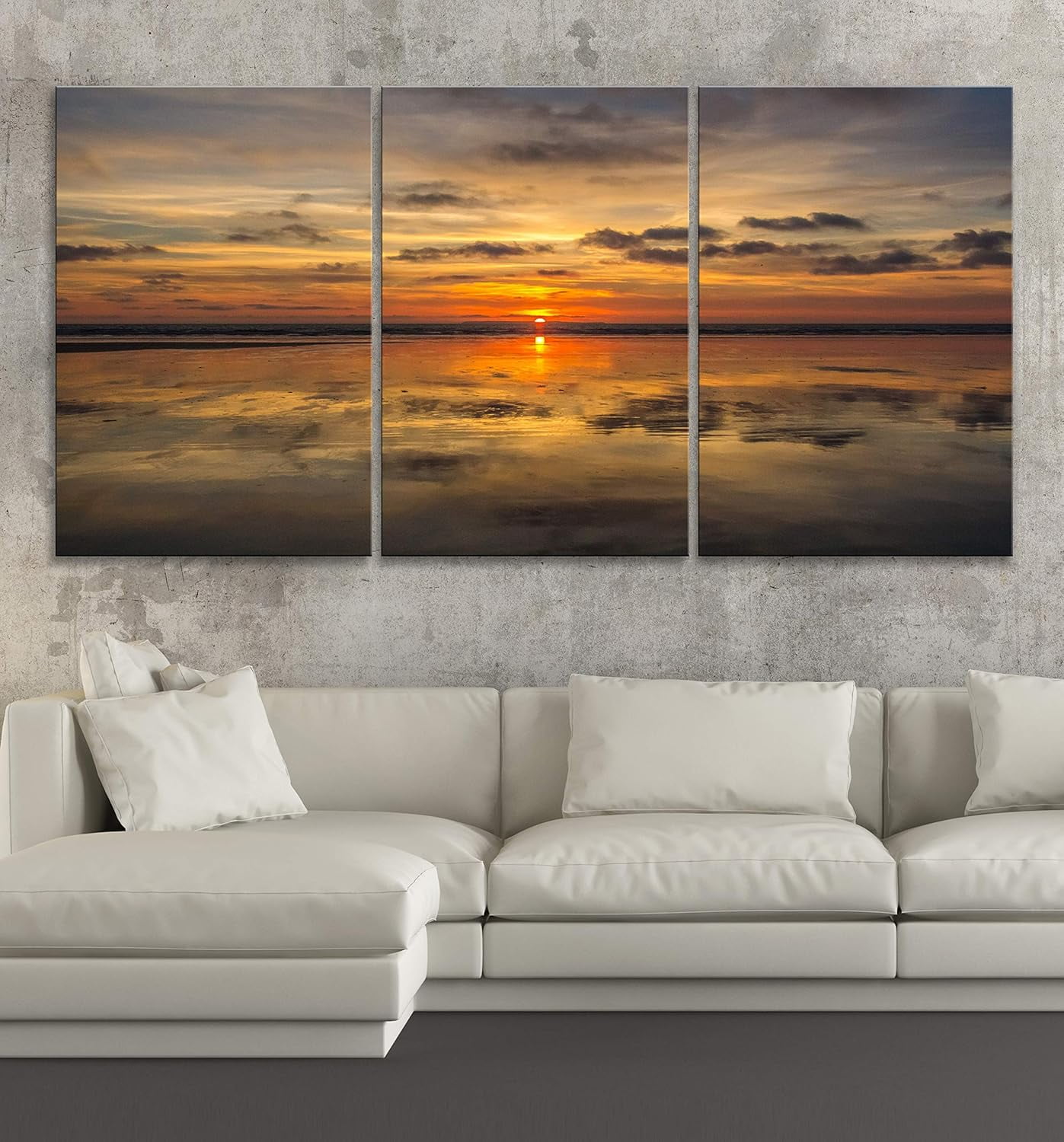 LARGE 30"x 60" 3 panels 30x20 Art Canvas Print Sun Nature beach ...