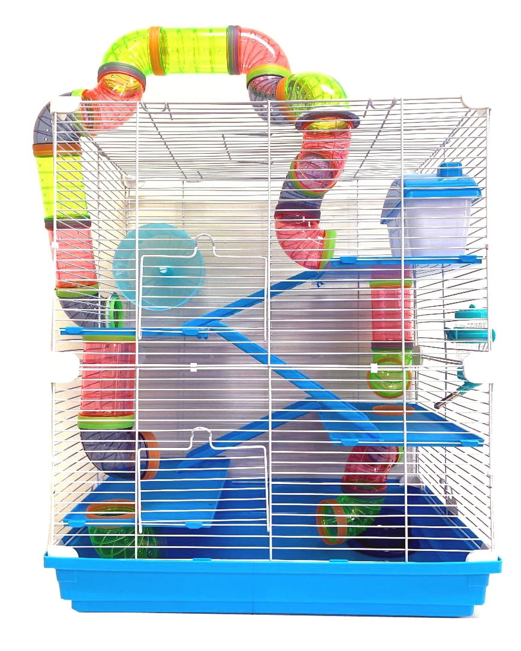 LARGE 5-Tiers Hamster Mansion Mouse Cage Gerbil Habitat Home with Water ...