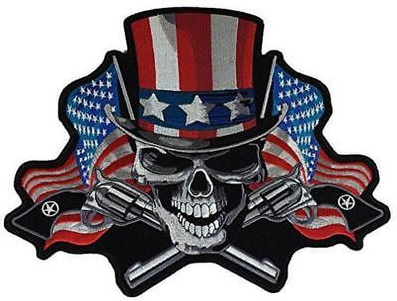 LARGE ANGRY UNCLE SAM CUTOUT PATCH STARS STRIPES PATRIOTIC CROSSED ...
