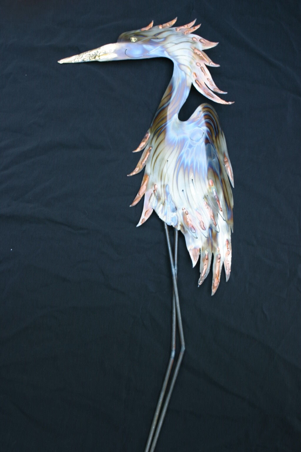 LARGE BLUE HERON Garden Stake STEEL ART YES its BLUE - Walmart.com