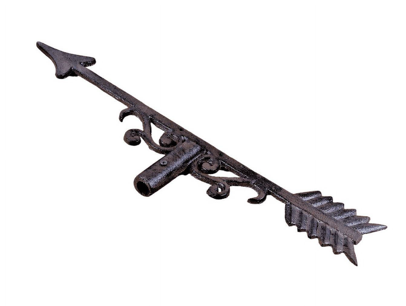 LARGE CAST IRON ARROW WEATHERVANE TOP LIGHTNING ROD 22" LONG RUSTIC ...