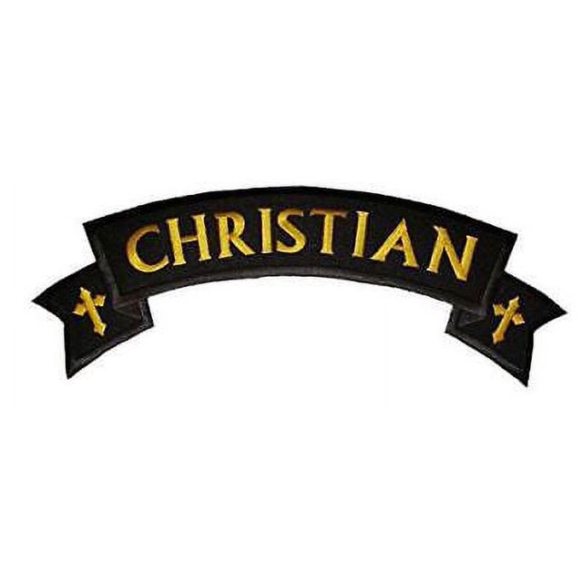 LARGE CHRISTIAN TOP ROCKER BACK PATCH CROSS RELIGIOUS FAITH BIKER ...