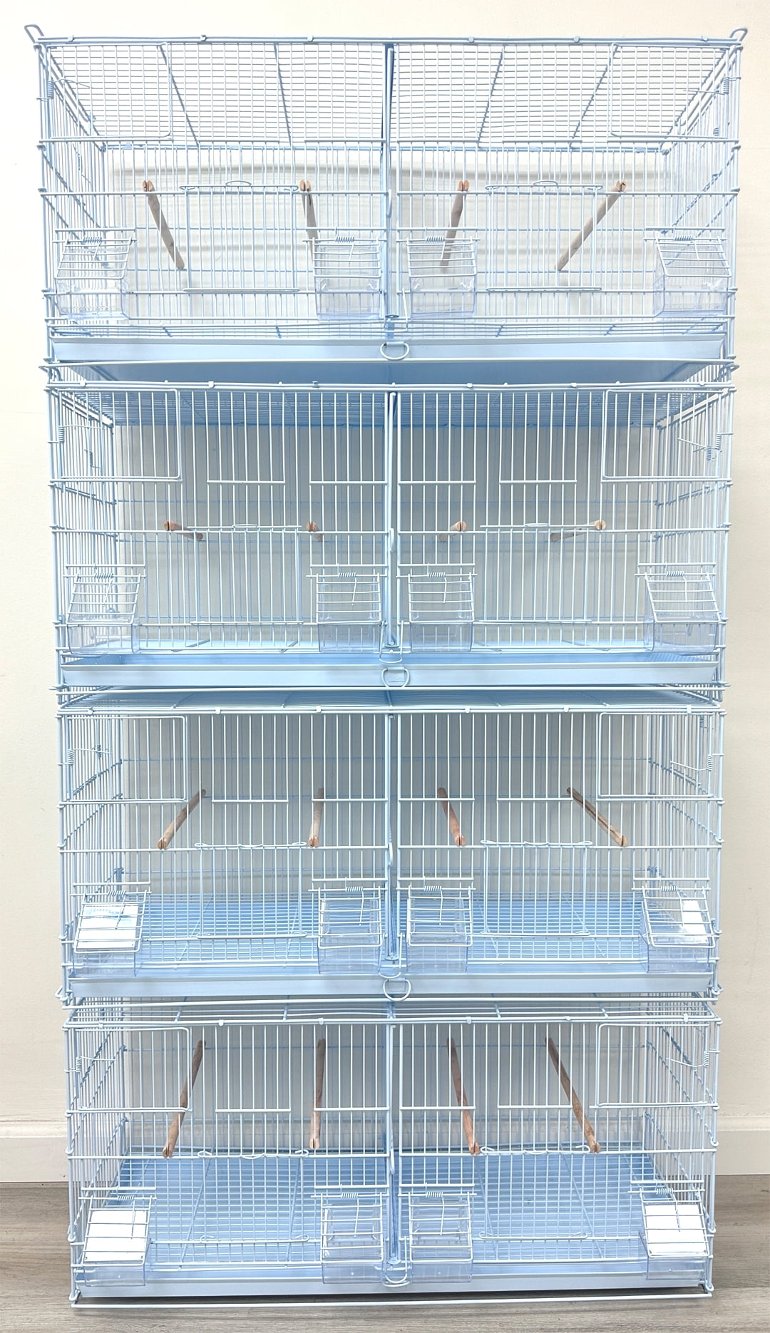 LARGE Combo-4 of White Stack & Lock Double Breeding Breeder Flight Bird ...