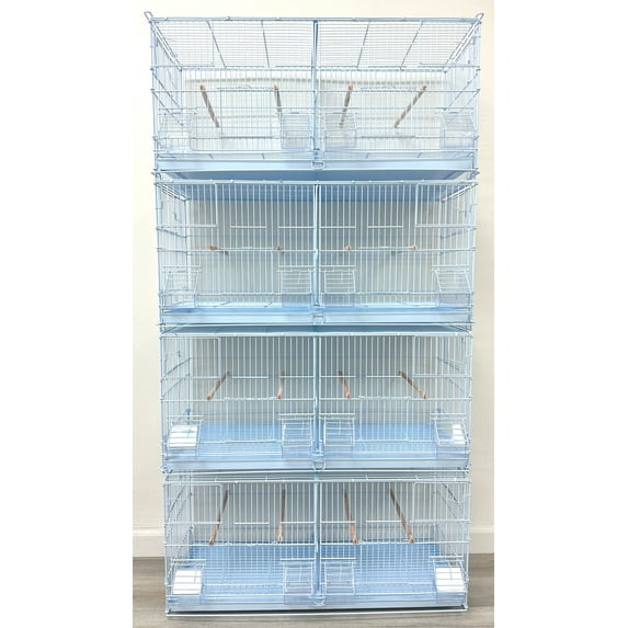 LARGE Combo-4 of White Stack & Lock Double Breeding Breeder Flight Bird ...