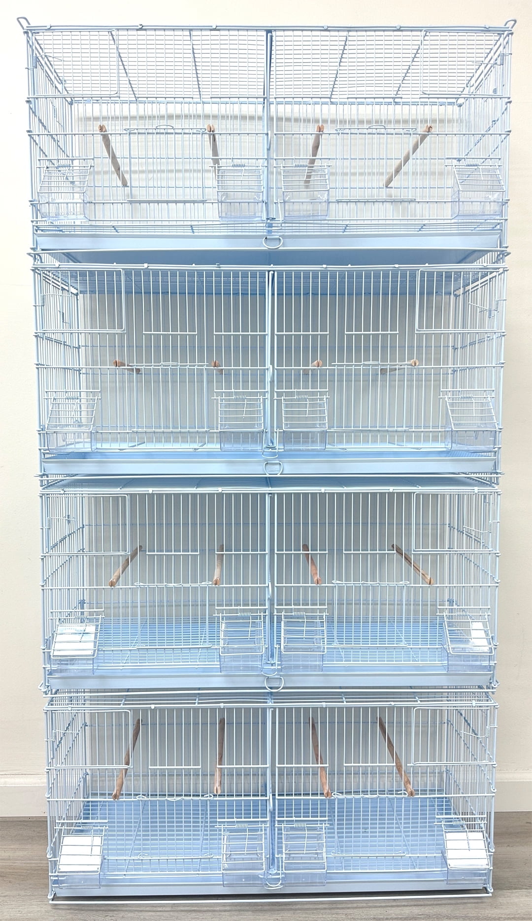 LARGE Combo-4 of White Stack & Lock Double Breeding Breeder Flight Bird ...