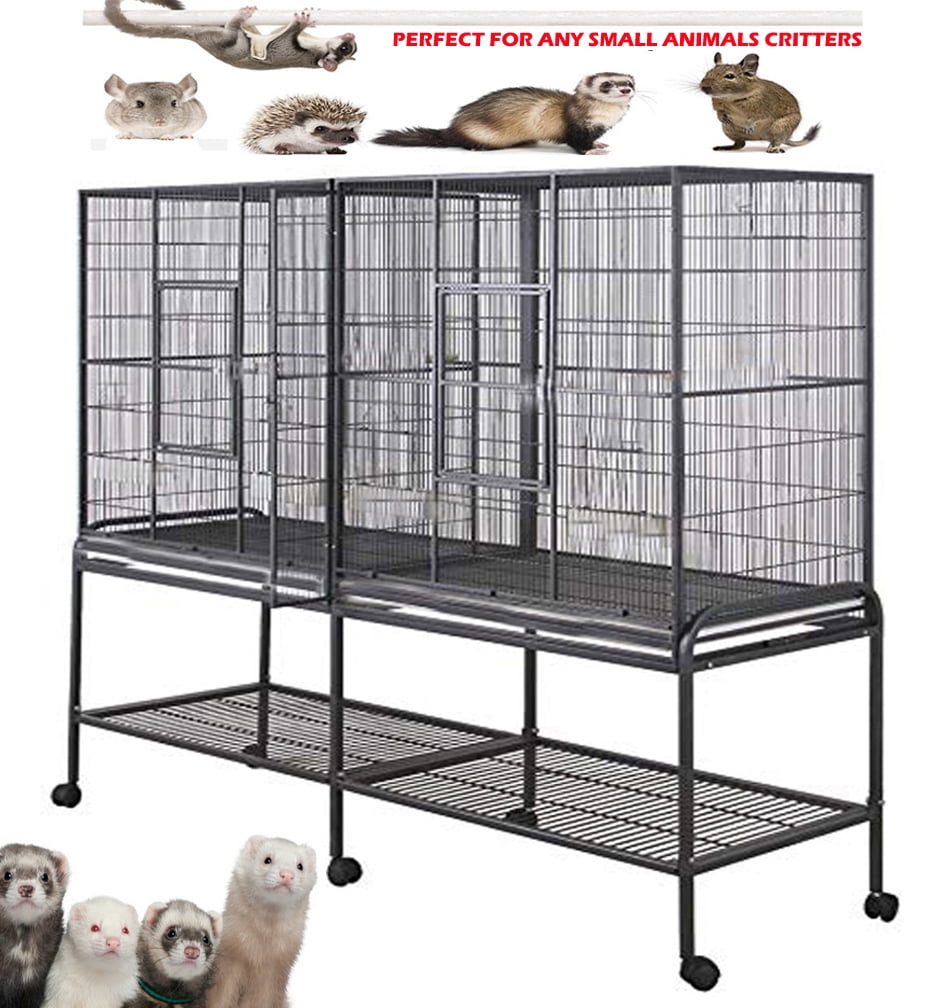 LARGE Double 3-Tiers Small Animals Habitat Cage with 1/2-inch Wire ...