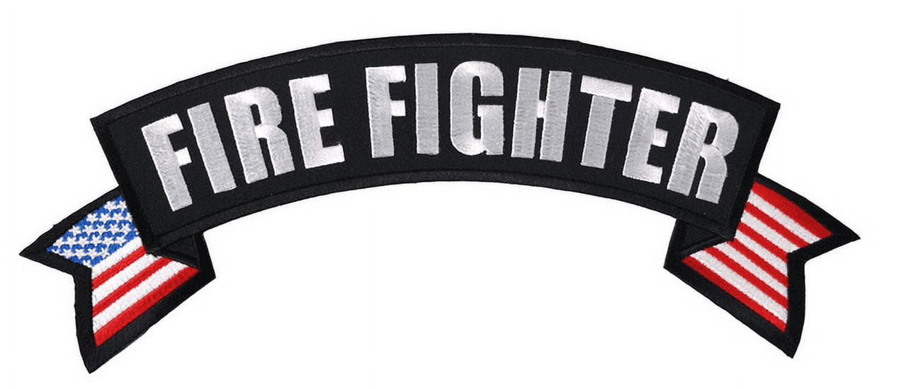 LARGE FIREFIGHTER ROCKER BACK PATCH FD FIRE DEPARTMENT BIKER VEST CUT ...