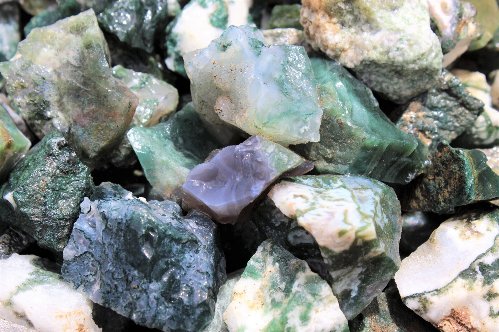 LARGE Moss Agate Rough Natural Stones, 2 - 3" (Raw Moss Agate Crystal ...
