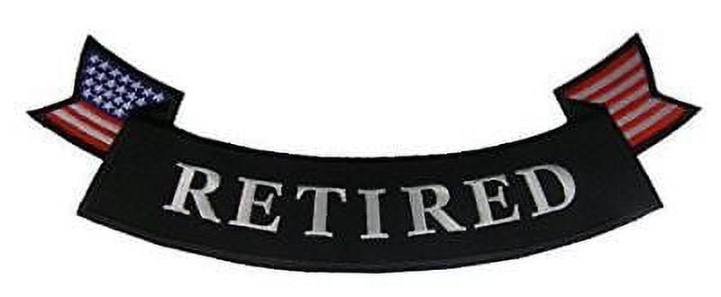 LARGE RETIRED BOTTOM ROCKER BACK PATCH STARS STRIPES BIKER VETERAN ...