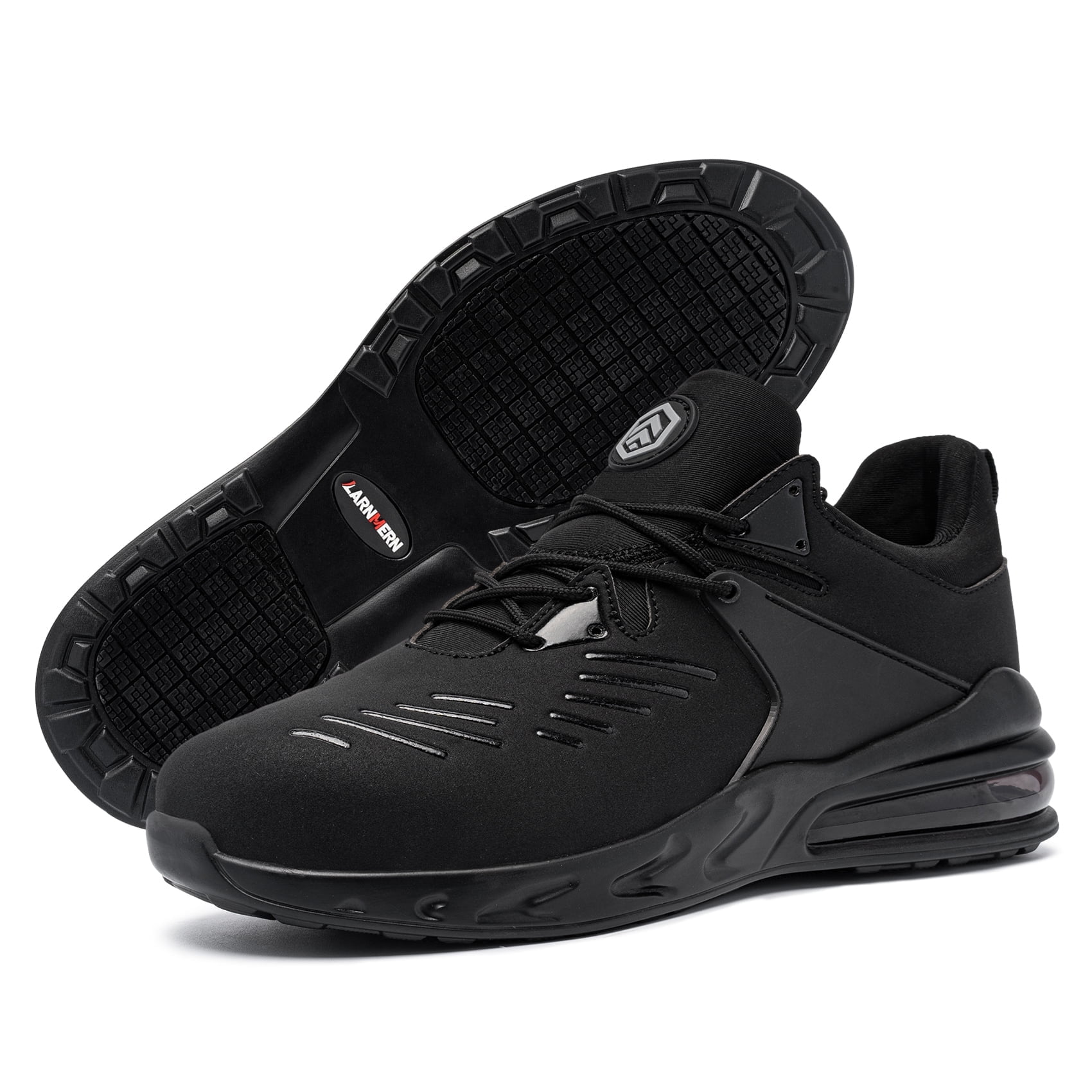 LARNMERN Slip Resistant Shoes Steel Toe Non Slip Shoes Men Safe Shoes ...