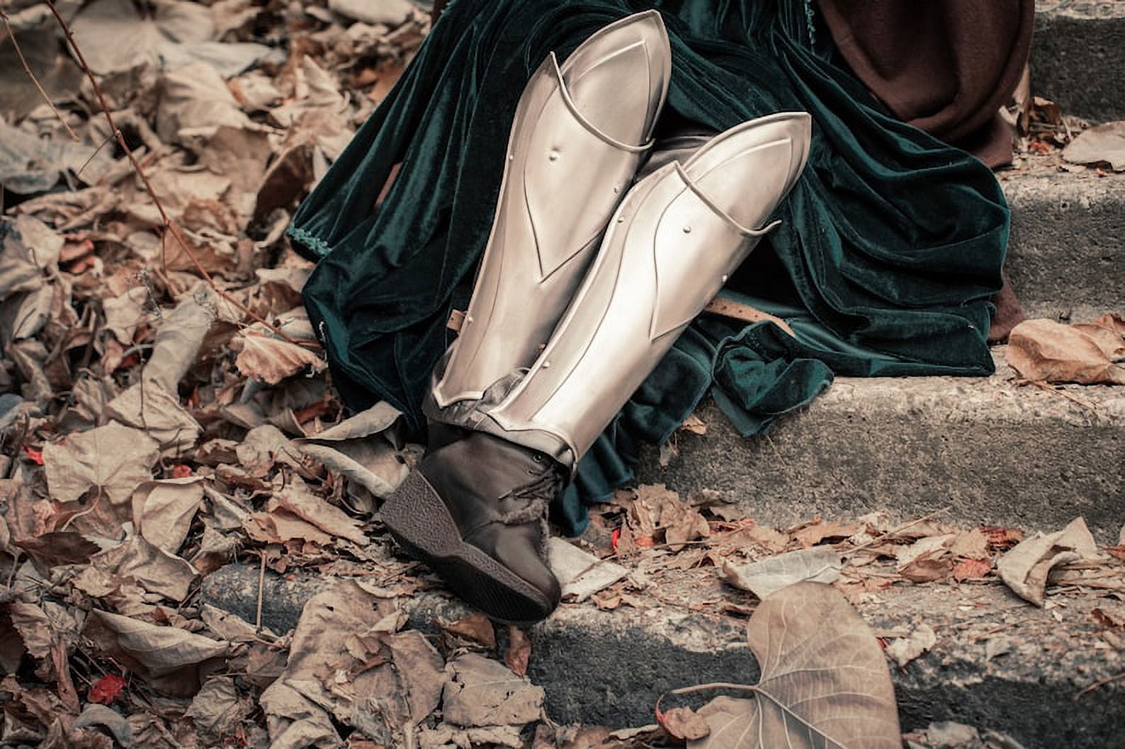 LARP Fantasy Leg Armor Lady Warrior Gear Steel Greaves - Walmart.com