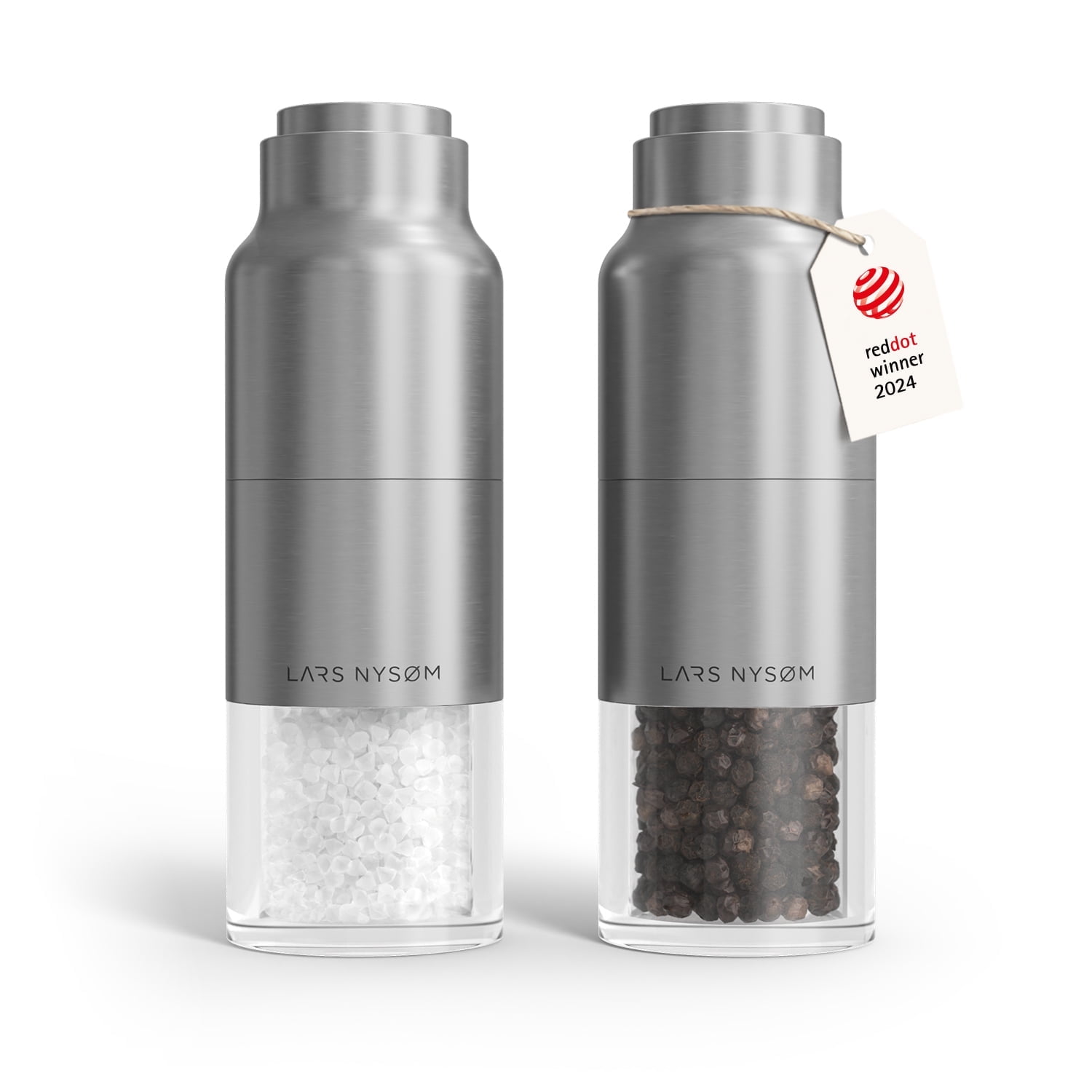 LARS NYSØM Salt and Pepper Grinder Set Stainless Steel with Adjustable ...