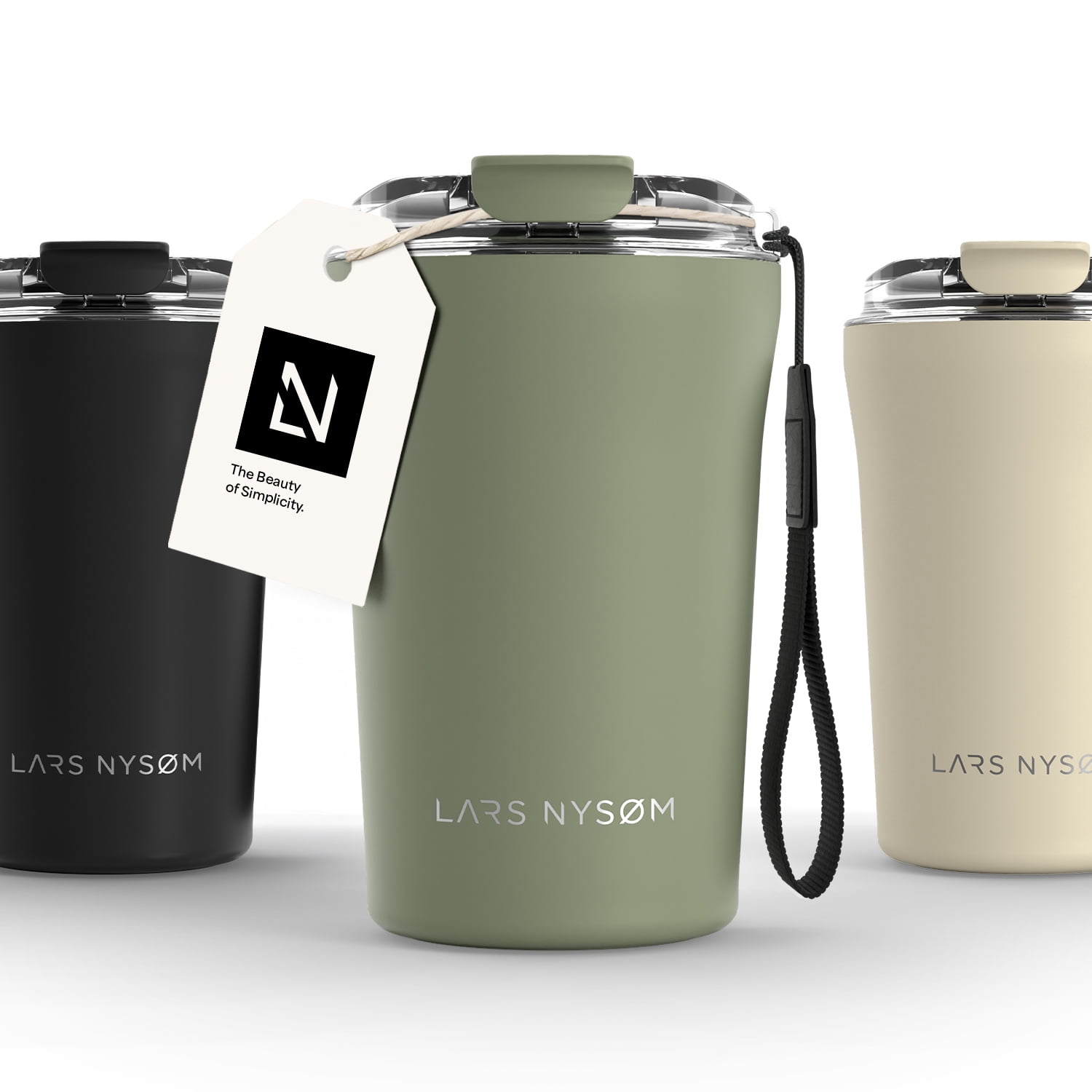 LARS NYSØM Thermo Coffee Mug to go with Strap 13oz | Travel Mug 0.38 ...