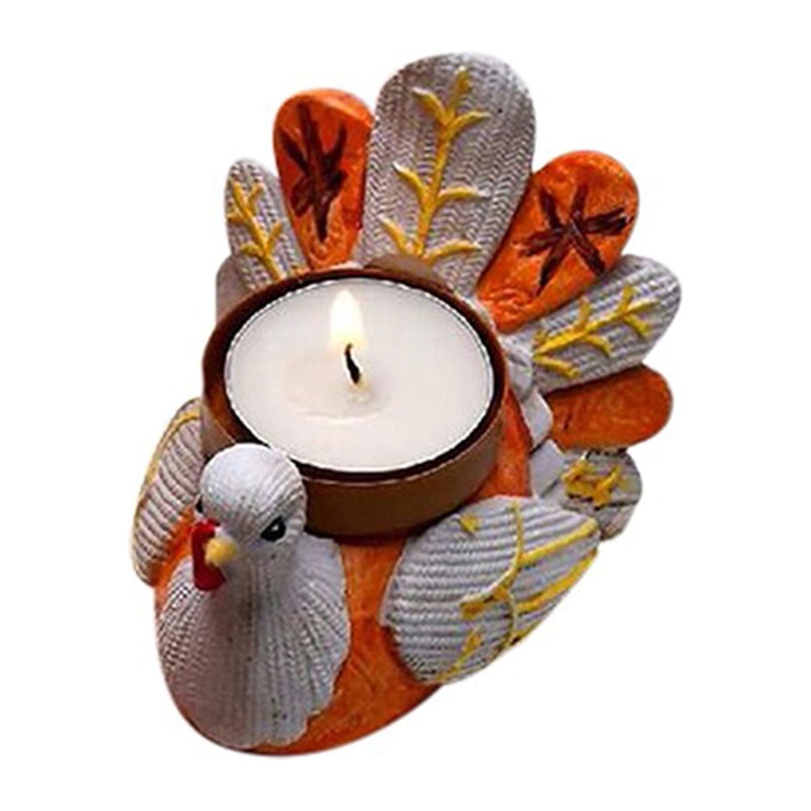 LARUYEKO 1 Pack Thanksgiving Turkey Tea Light Candle Holders Table ...