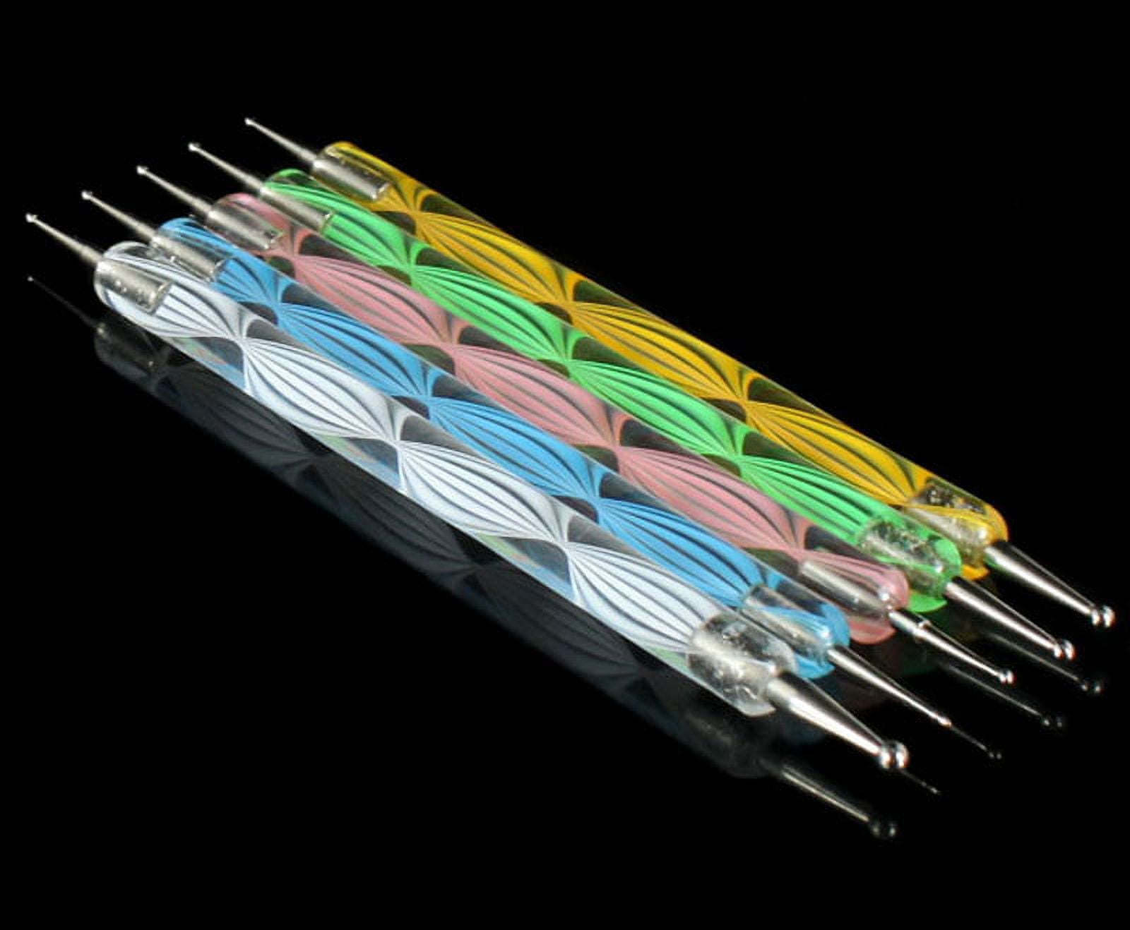 LARUYEKO 5PCS Coloured Double Ended Dotting/Marbleizing Tools Nail ...