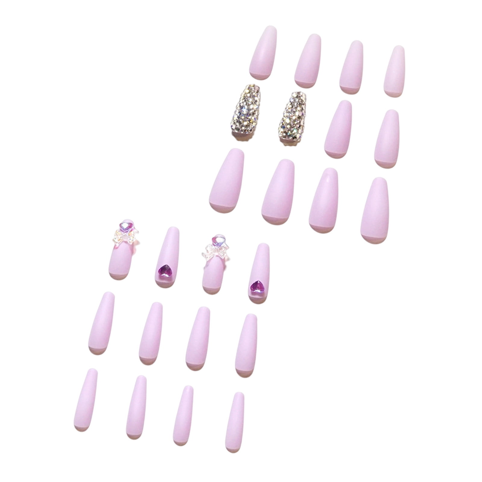 LARUYEKO Ballerina Long Glossy Coffin Flash Nails On Nail False Tips ...