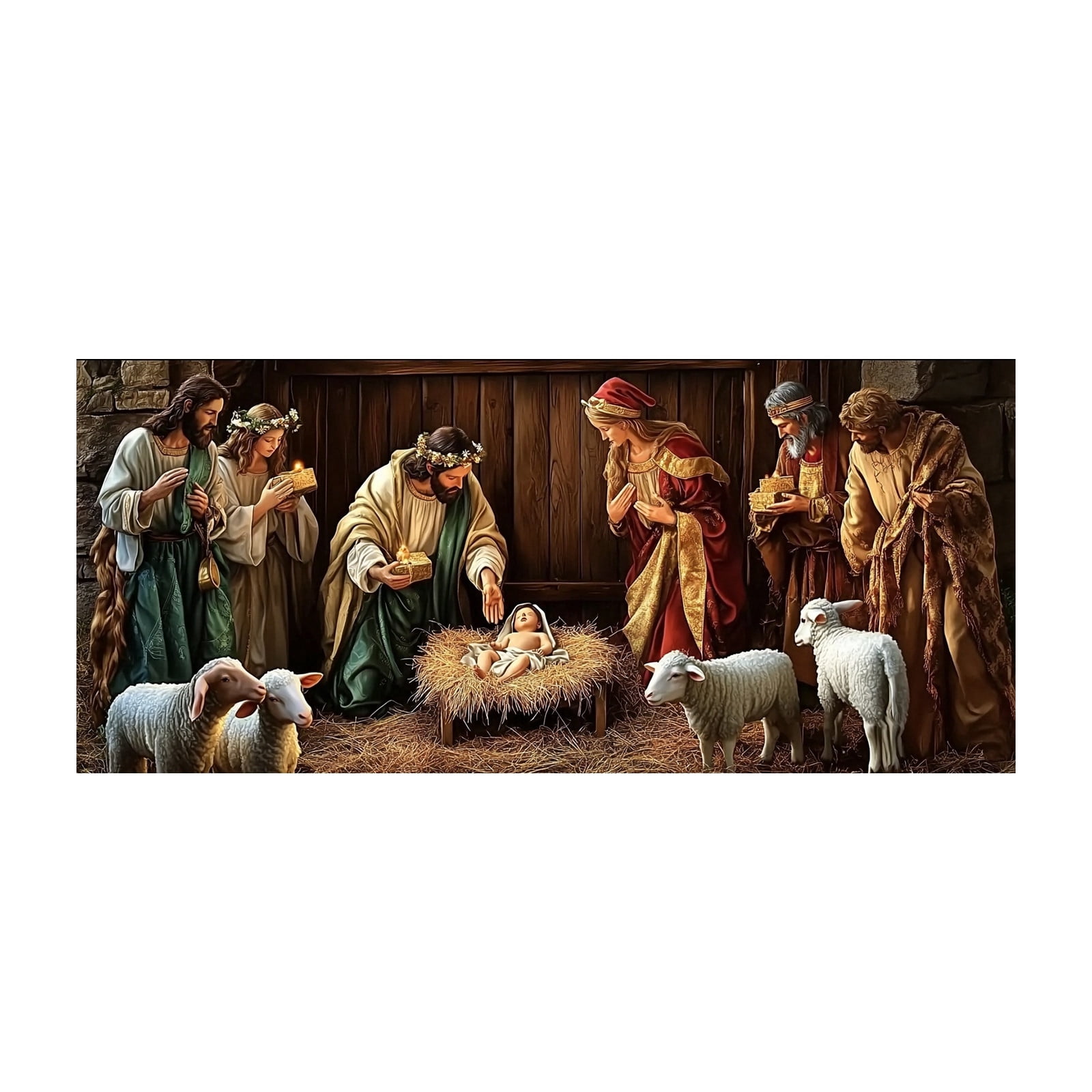 LARUYEKO Christmas Garage Banner Personality Scene Background Printed ...