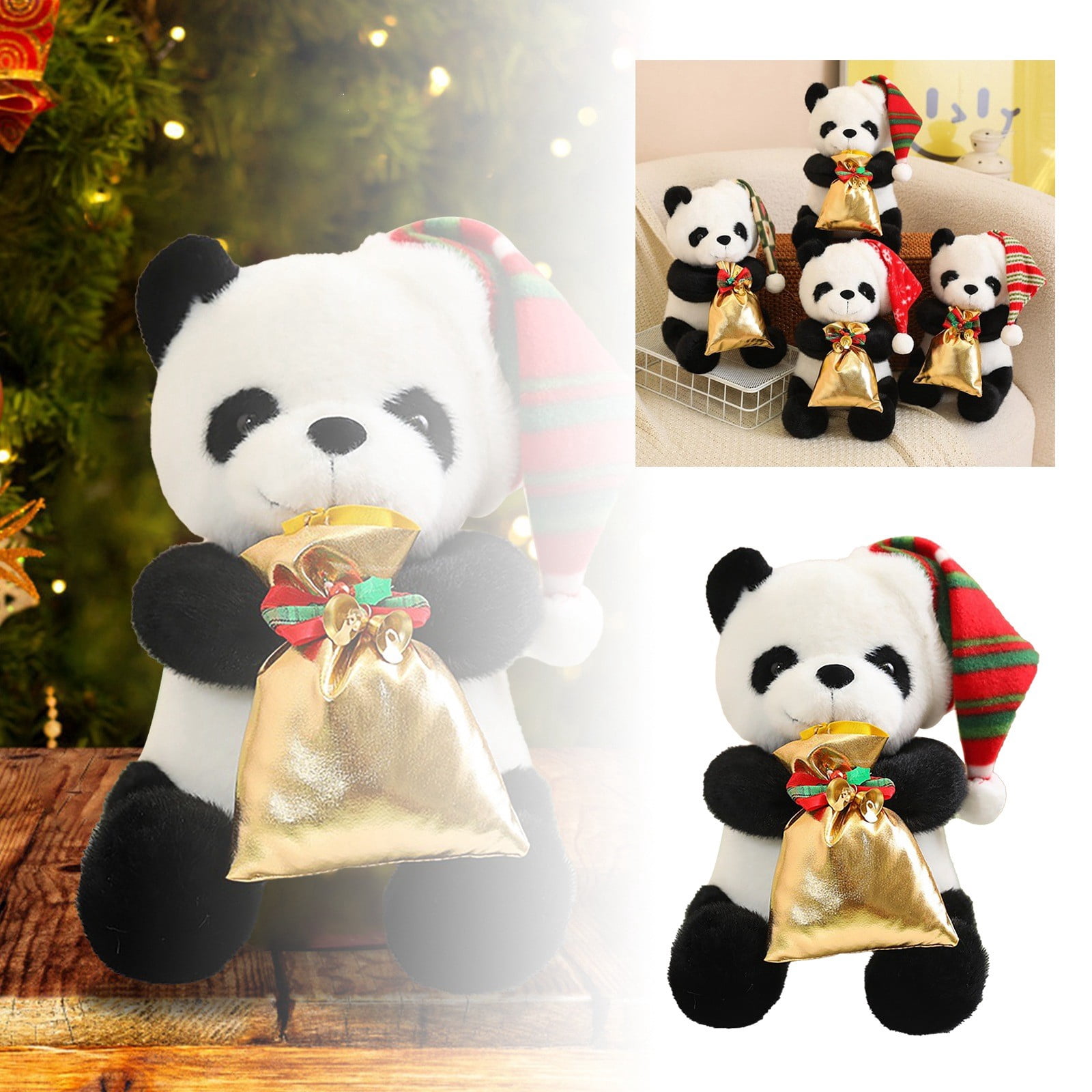 LARUYEKO Christmas Christmas Panda Doll Toy Christmas Decorations ...