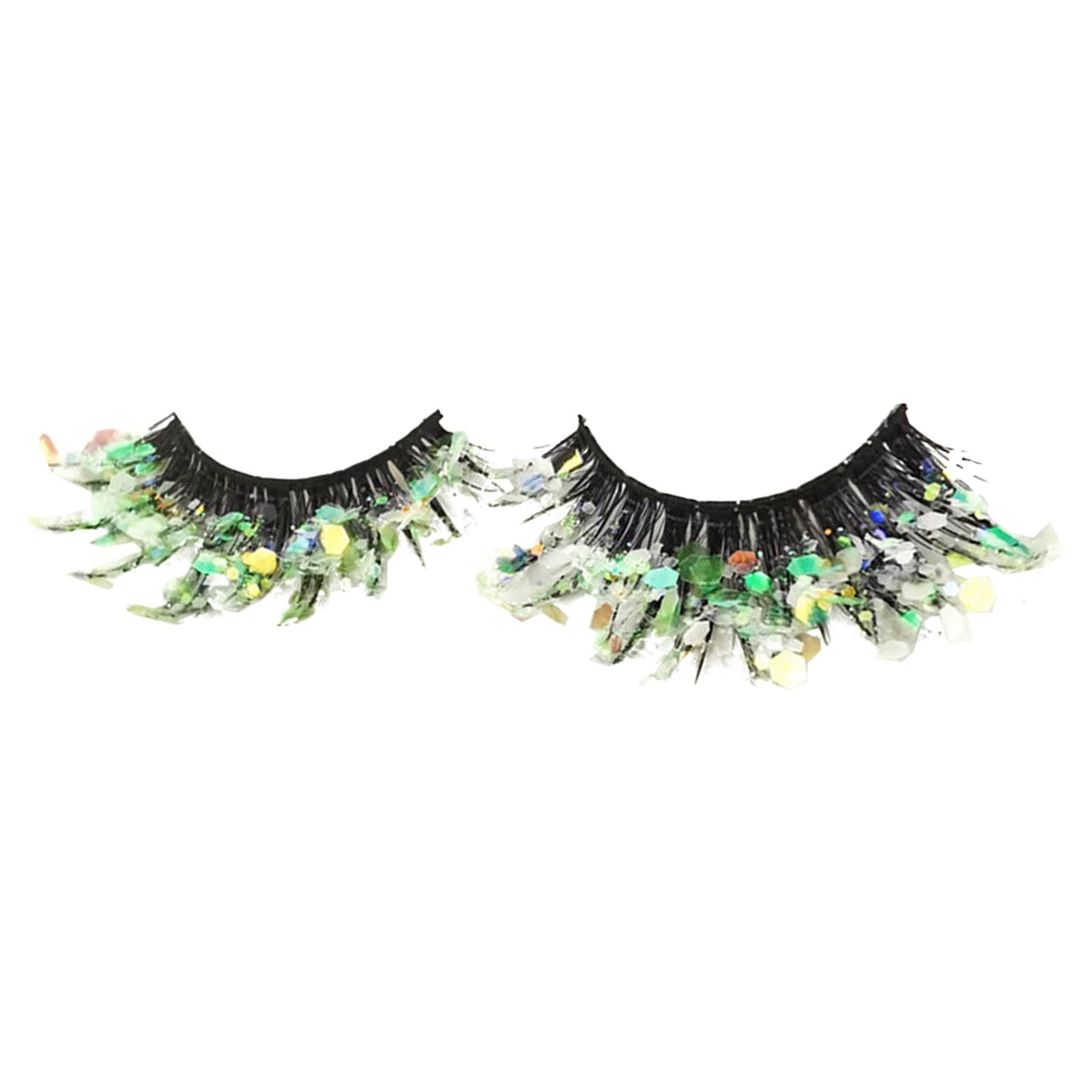 LARUYEKO Color Sequins Glow in the Dark False Eyelashes Starry Night ...