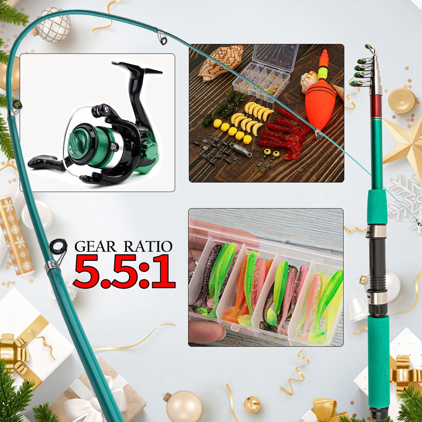 LARUYEKO Dingbear Telescopic Fishing Rod Mini Fishing Rod Long Range ...