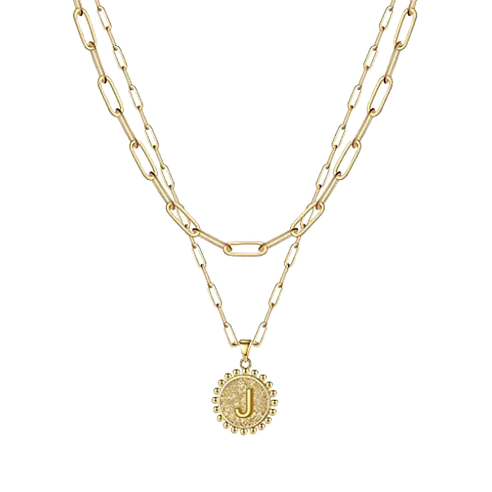 LARUYEKO Female Sexy 26 Round Shape Letters Pendant Gold Double Paper ...