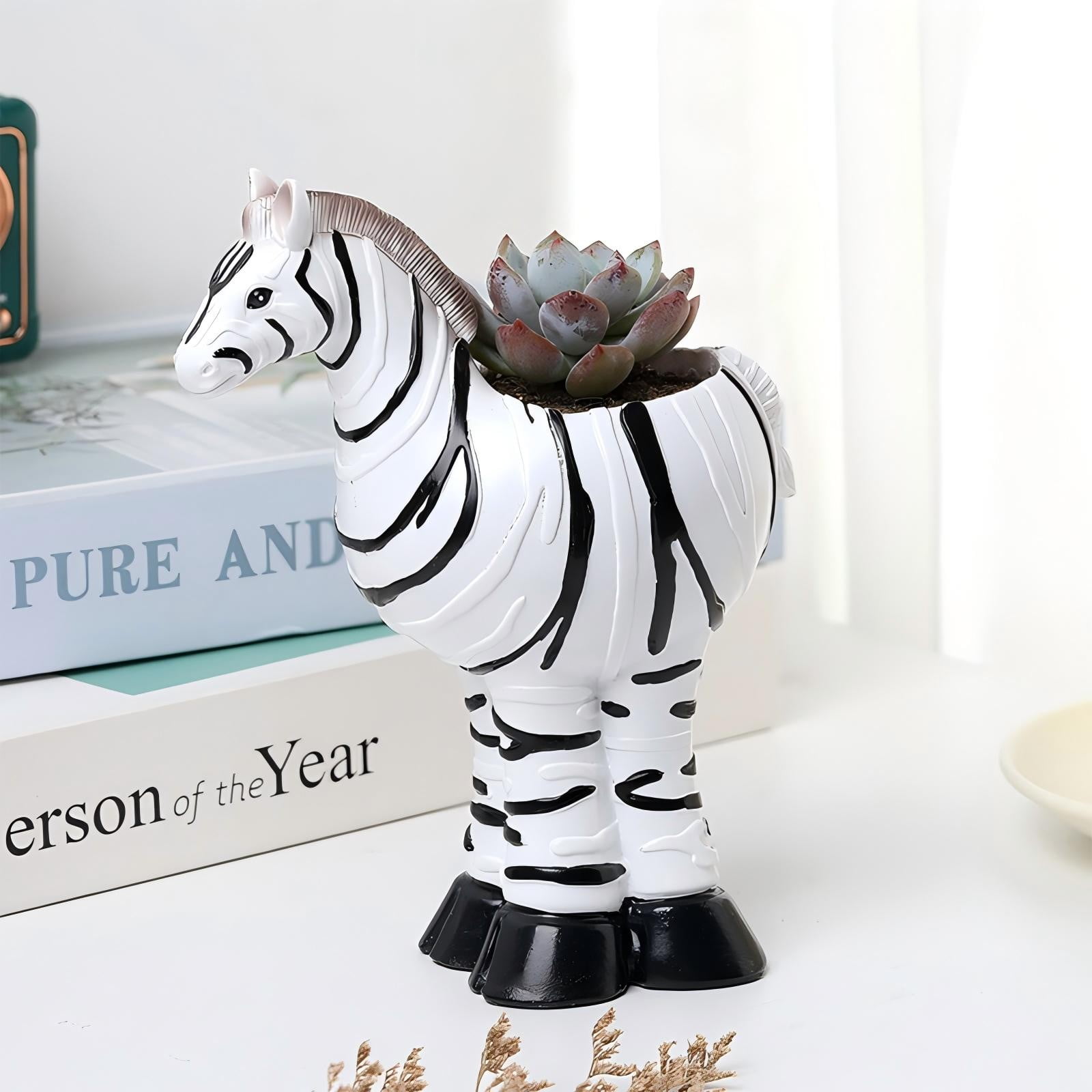 LARUYEKO High Foot Pattern Planter for Home Décor Unique Fawn Flower ...