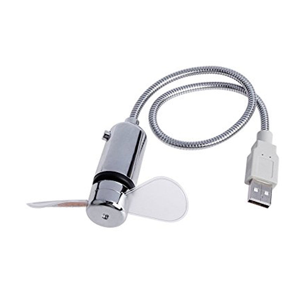 LARUYEKO Mini USB Powered LED Flashing Real Display Function Clock Fan ...