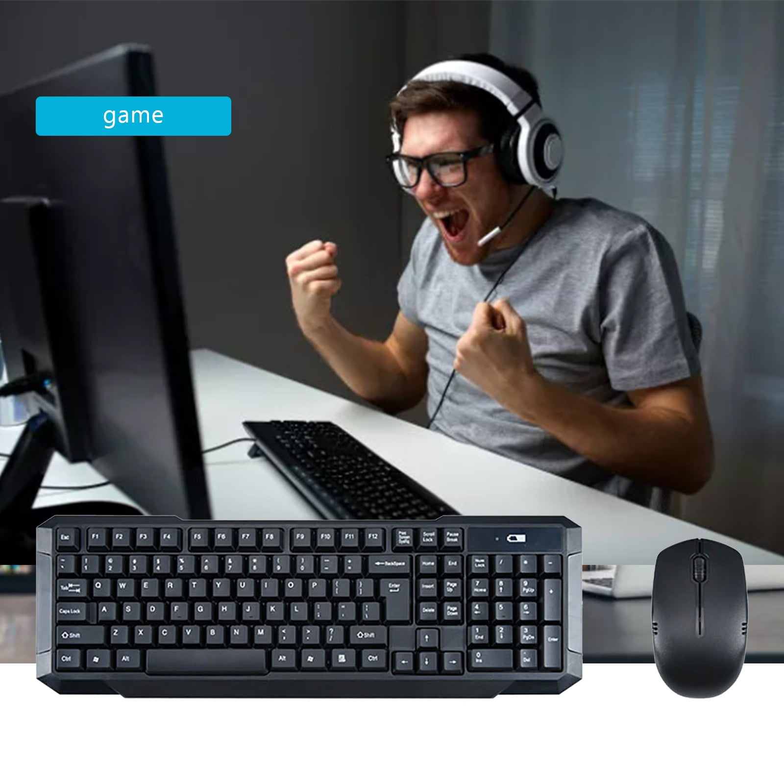 LARUYEKO Mini Wireless Keyboard and Set Life 2. 4G for PC Computer Vibe ...