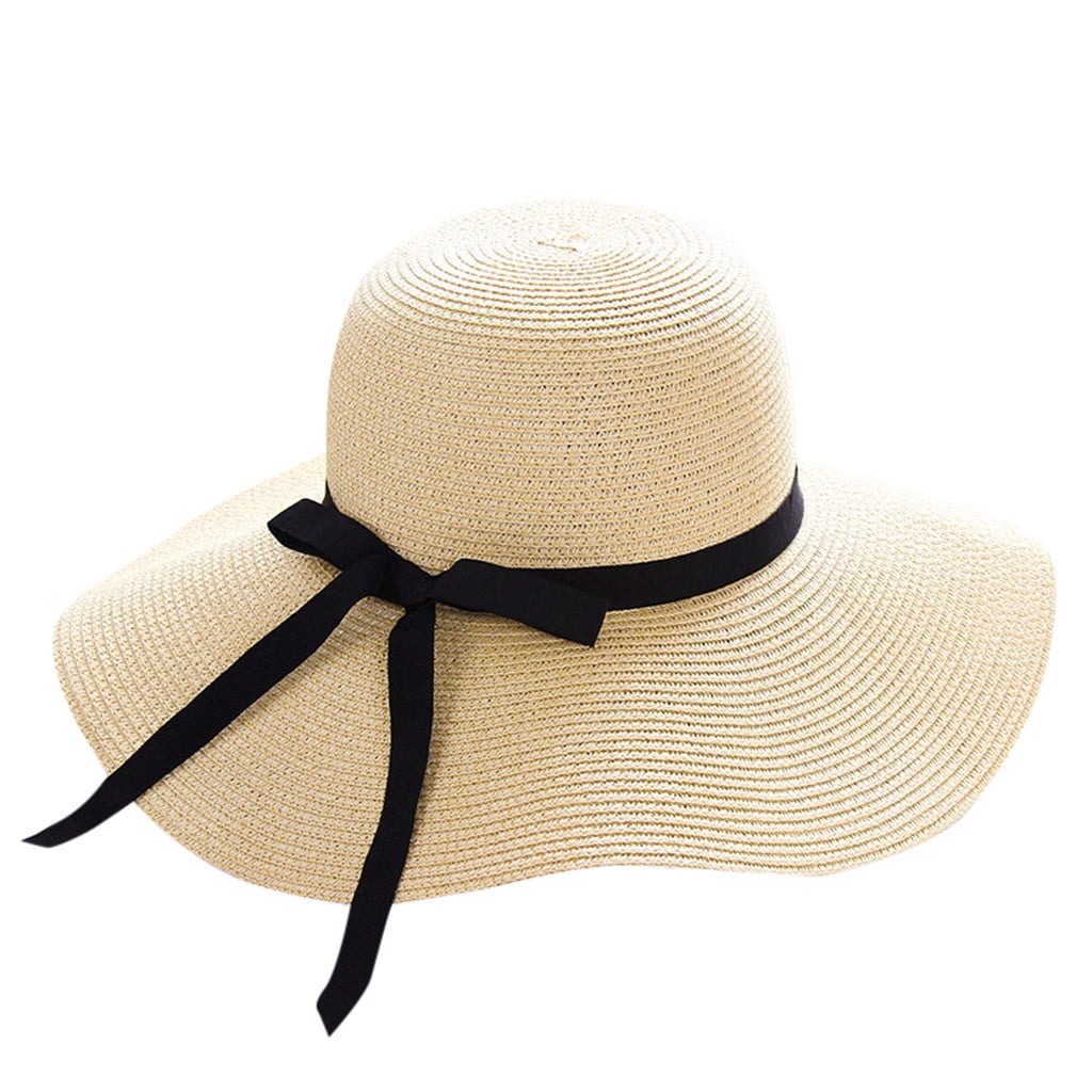 LARUYEKO New Women Ladies Floppy Beach Sun Foldable Cap Summer Wide ...