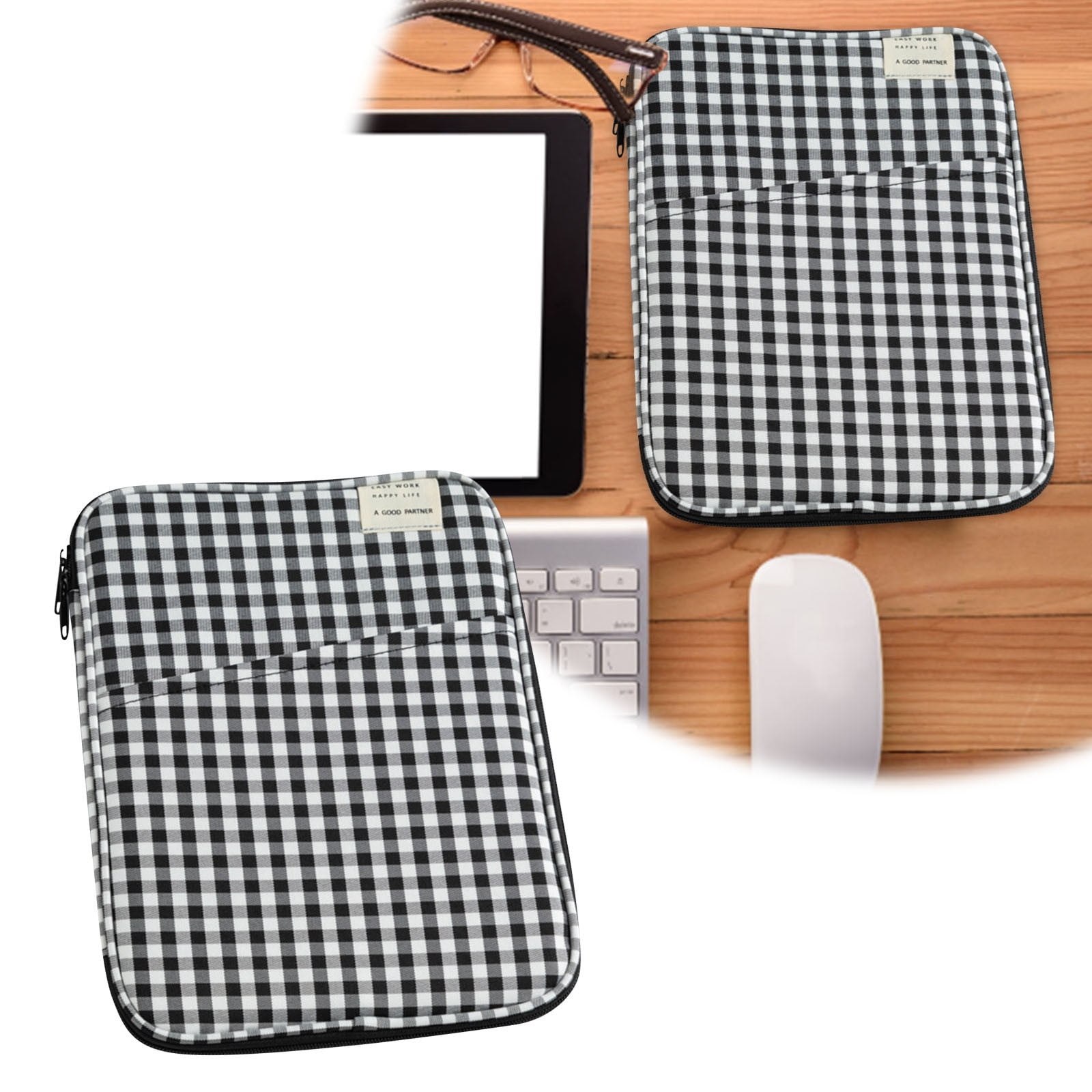 LARUYEKO Plaid Tablet Bag 13 Inch Pocket Storage Bag - Walmart.com