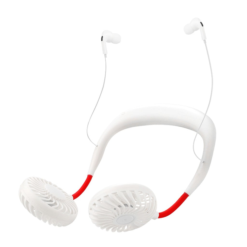 LARUYEKO Portable USB Rechargeable Neckband Sport Fan Lazy Neck Hanging ...