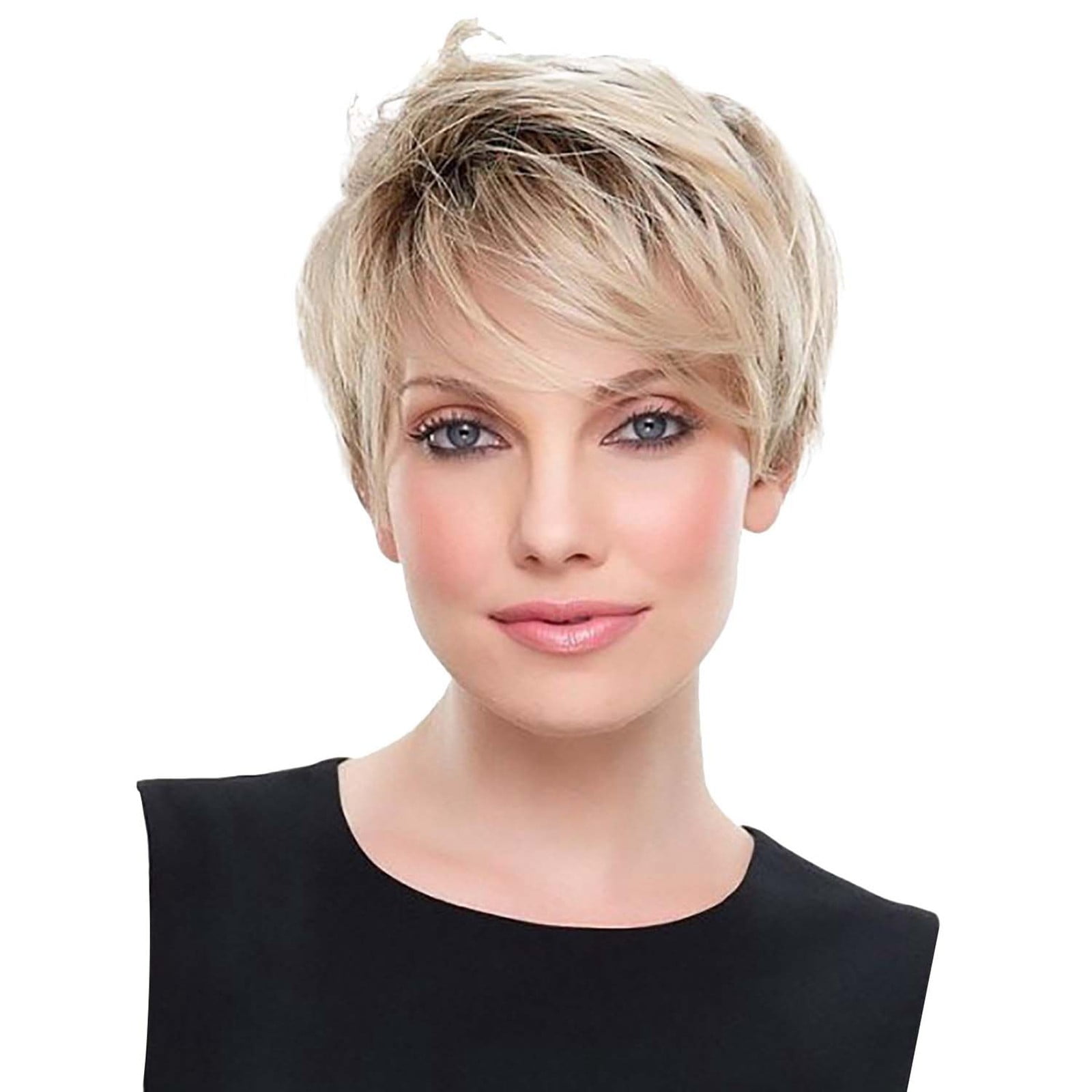 LARUYEKO Short Straight Blonde Bob Wig Heat Synthetic Wigs Natural Look ...
